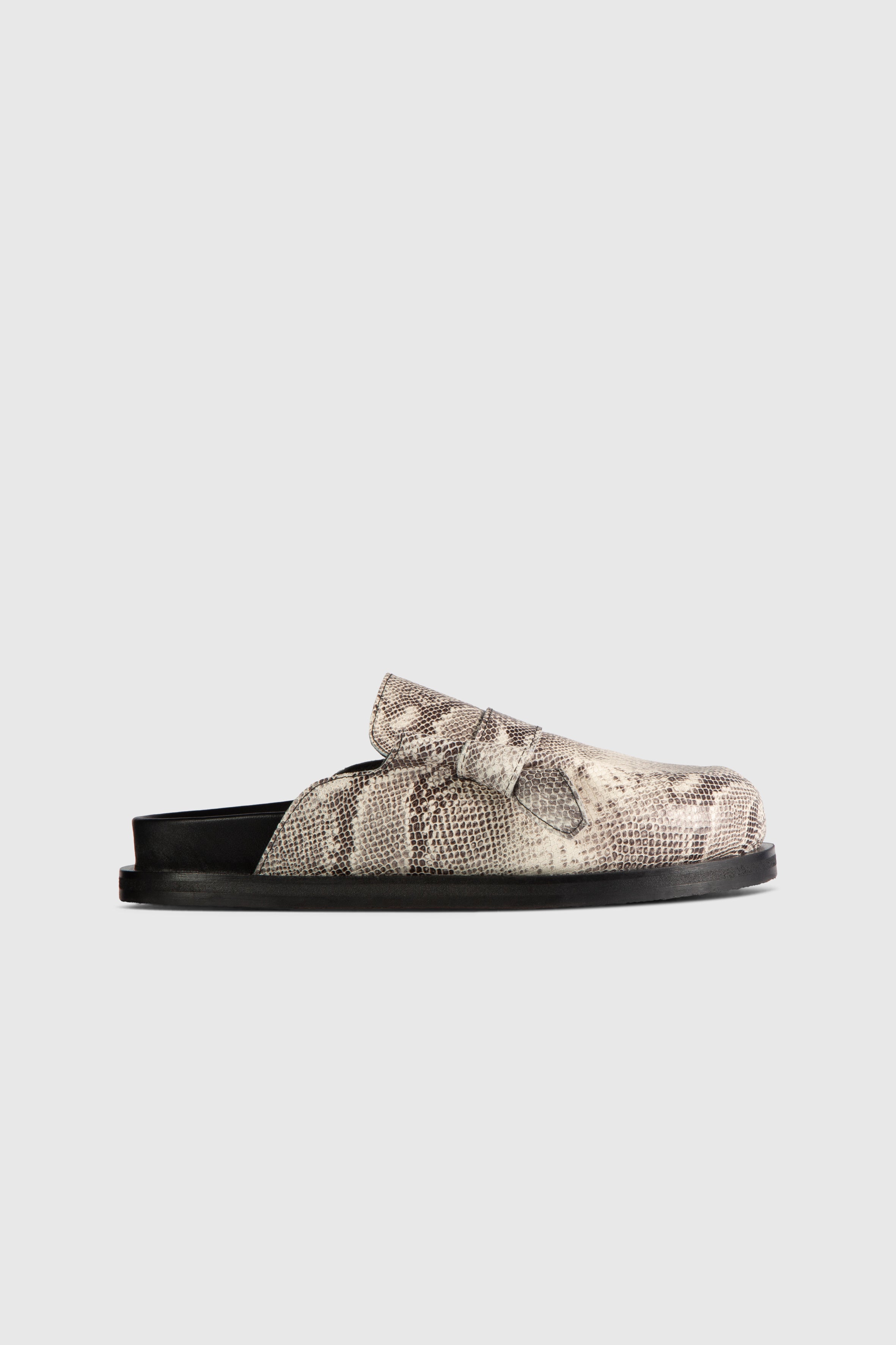 MOCHI SLIDES - EMBOSSED ASH SNAKE LEATHER – Yuzefi