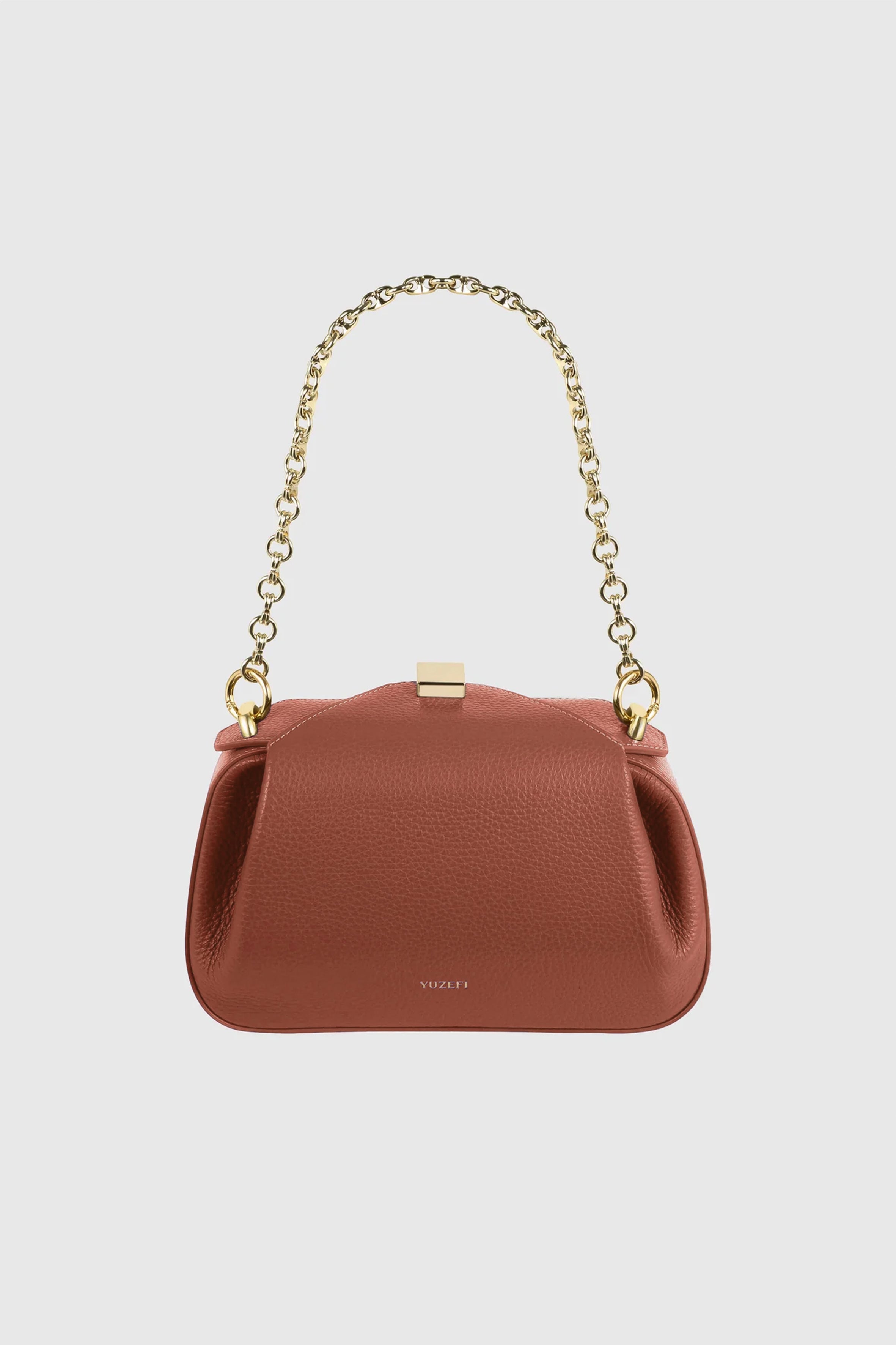 OYSTER MINI CLUTCH - MAPLE PEBBLE GRAINED LEATHER – Yuzefi
