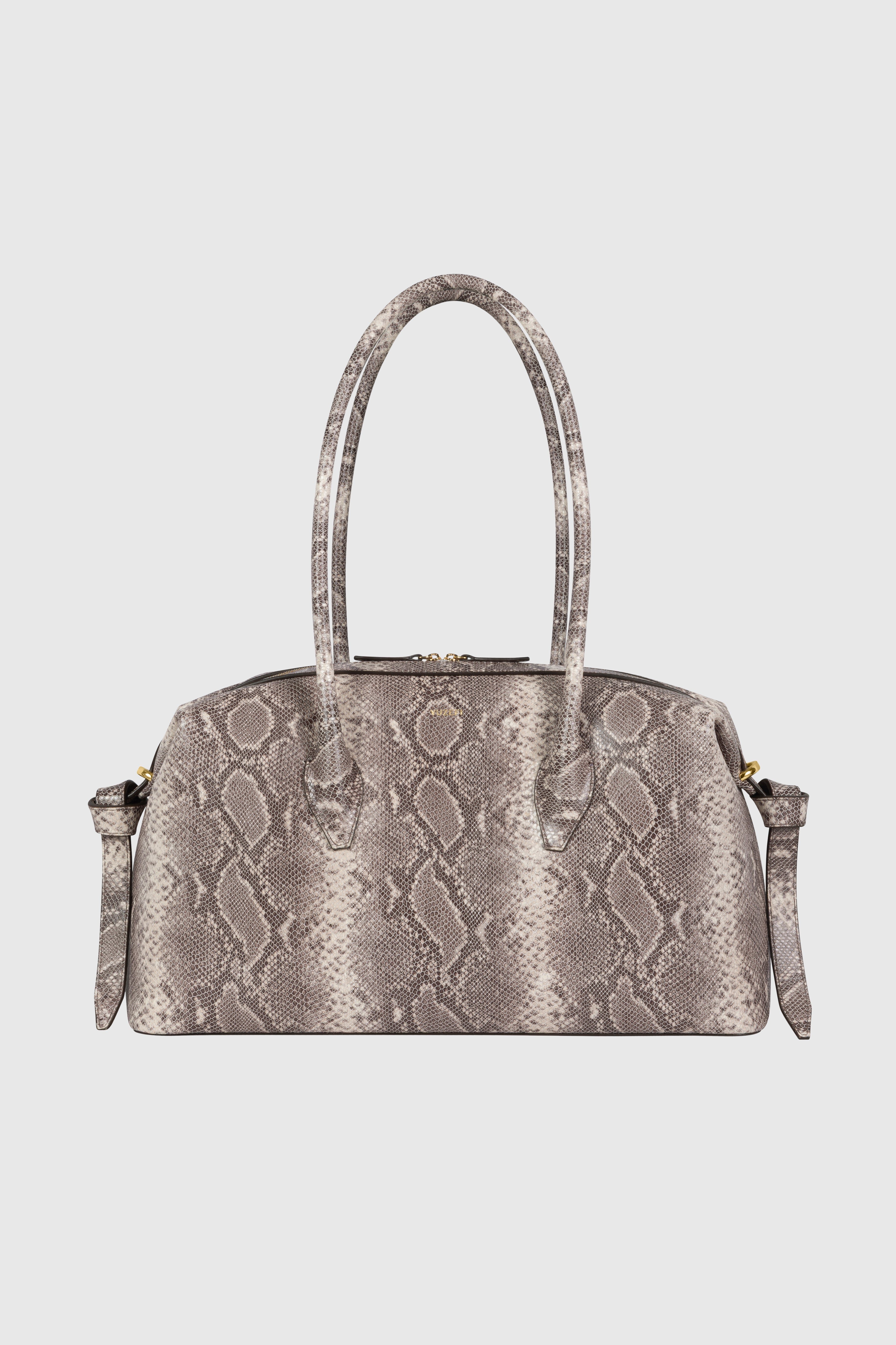 BRIOCHE DUFFLE - EMBOSSED ASH SNAKE COWHIDE LEATHER – Yuzefi